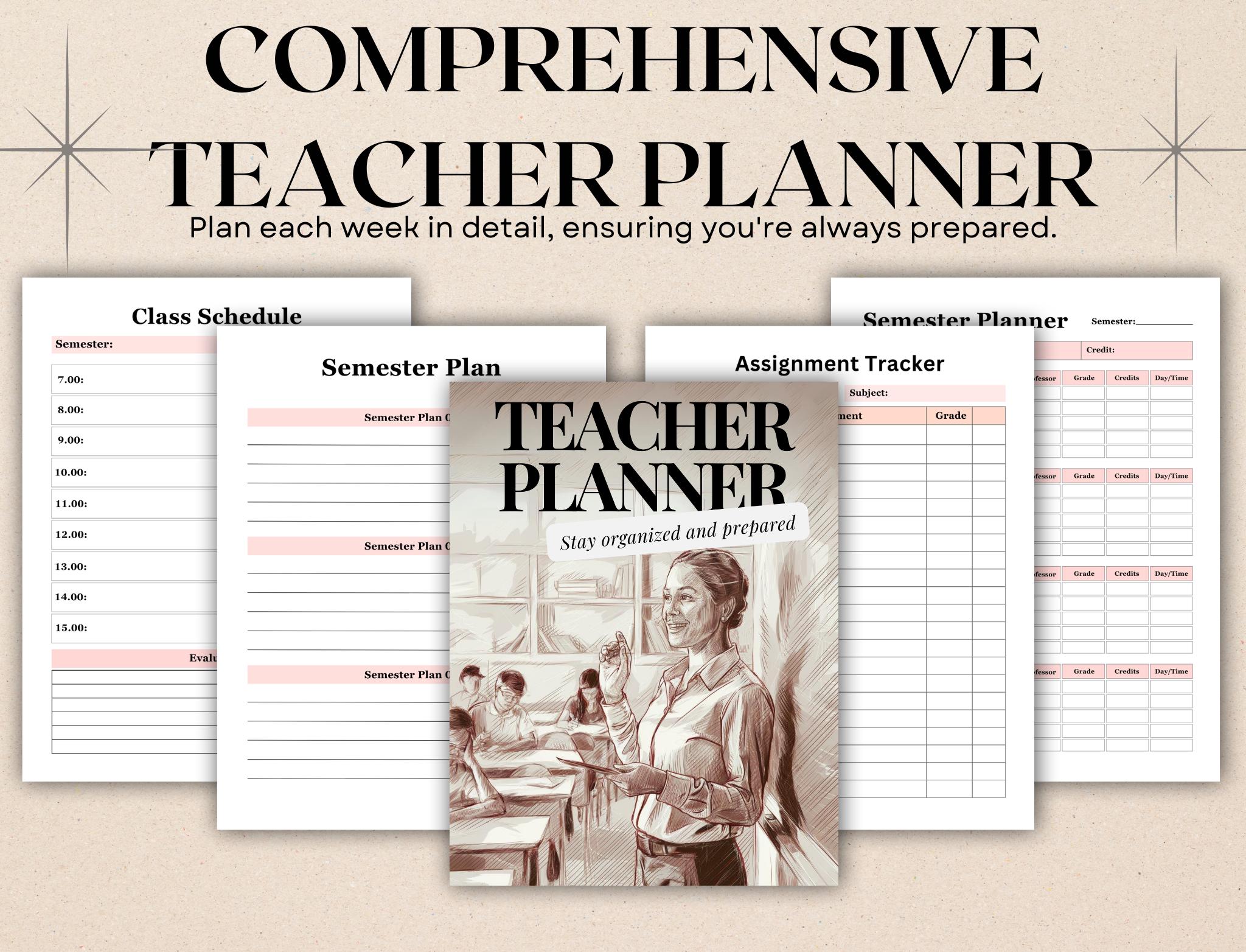 Printable Teacher Planner Digital Lesson Plan and Weekly Organizer ...