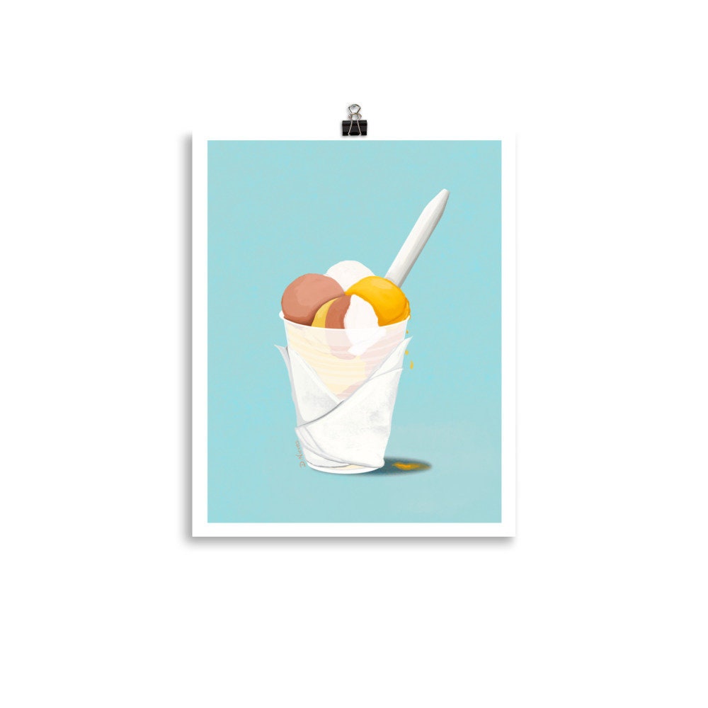Puerto Rican Ice Cream Poster/coco Parcha Y Piña - Etsy