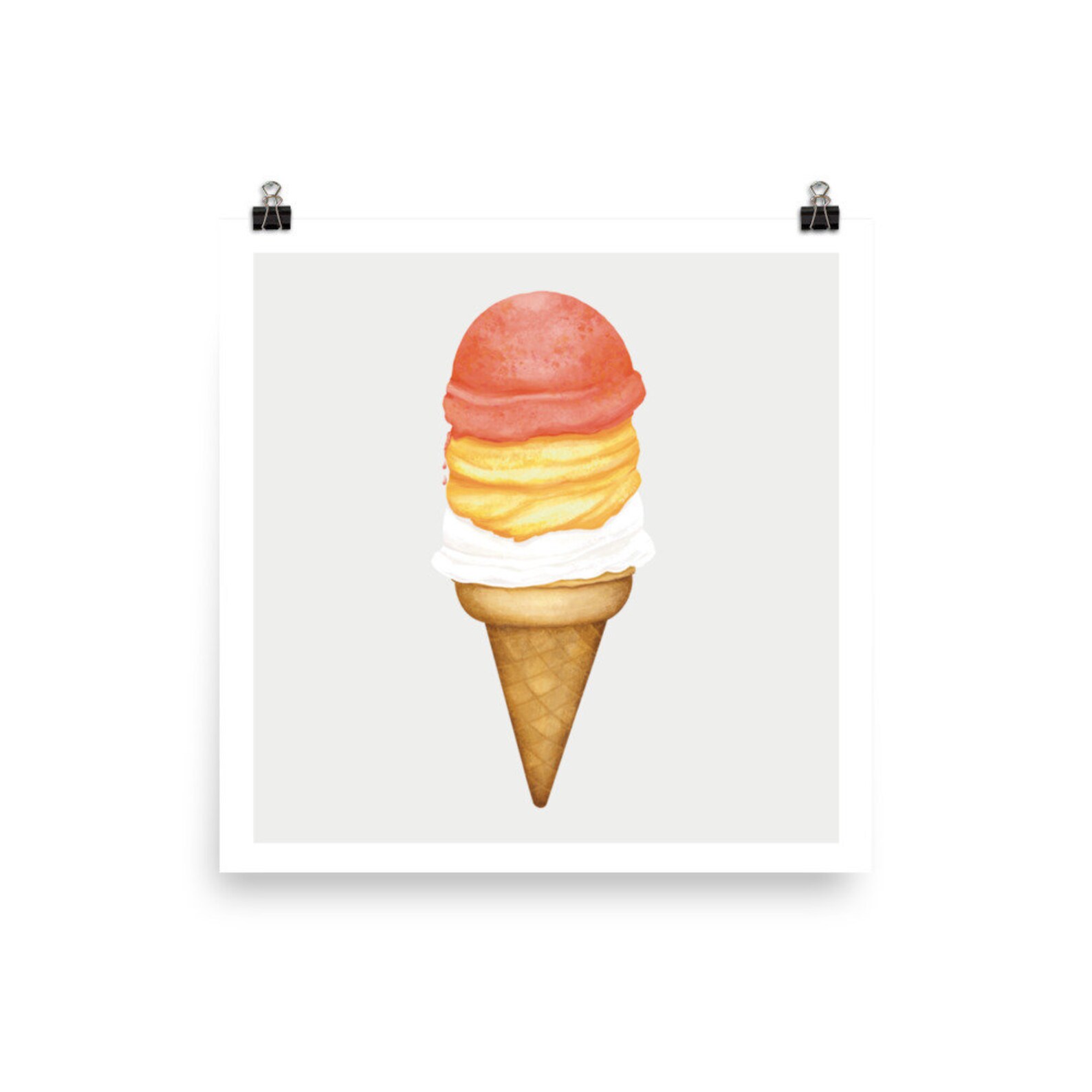 Fruity Ice Cream Cone Poster: Parcha, Piña Y Coco - Etsy
