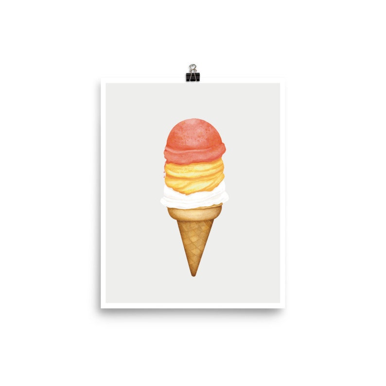 Fruity Ice Cream Cone Poster: Parcha, Piña Y Coco - Etsy