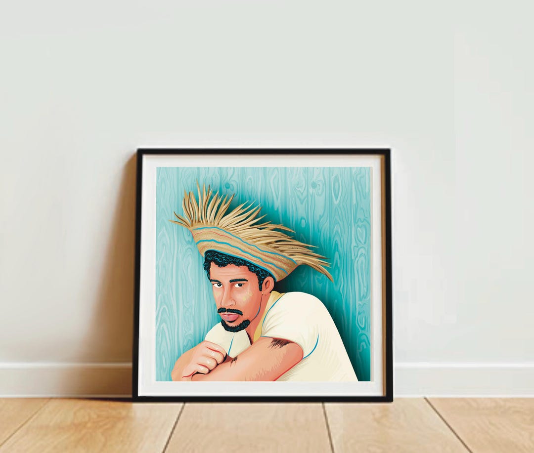 Bad Bunny Inspired/ Debi Tirar Más Fotos Inspired Artposter/ Straw Hat ...