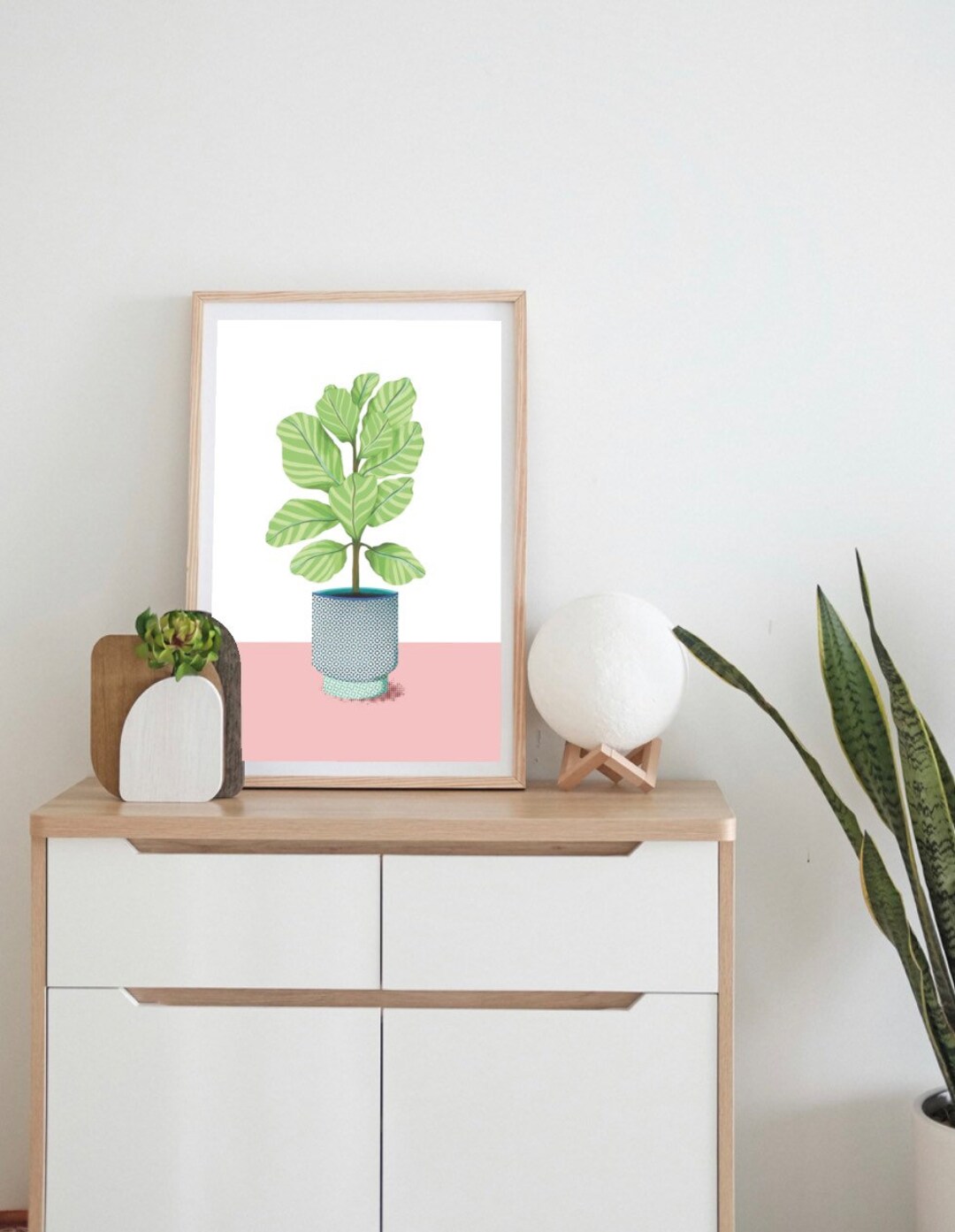Fiddle - Leaf Fig Tree Poster/ Botanical Art/ Plant Mom - Etsy