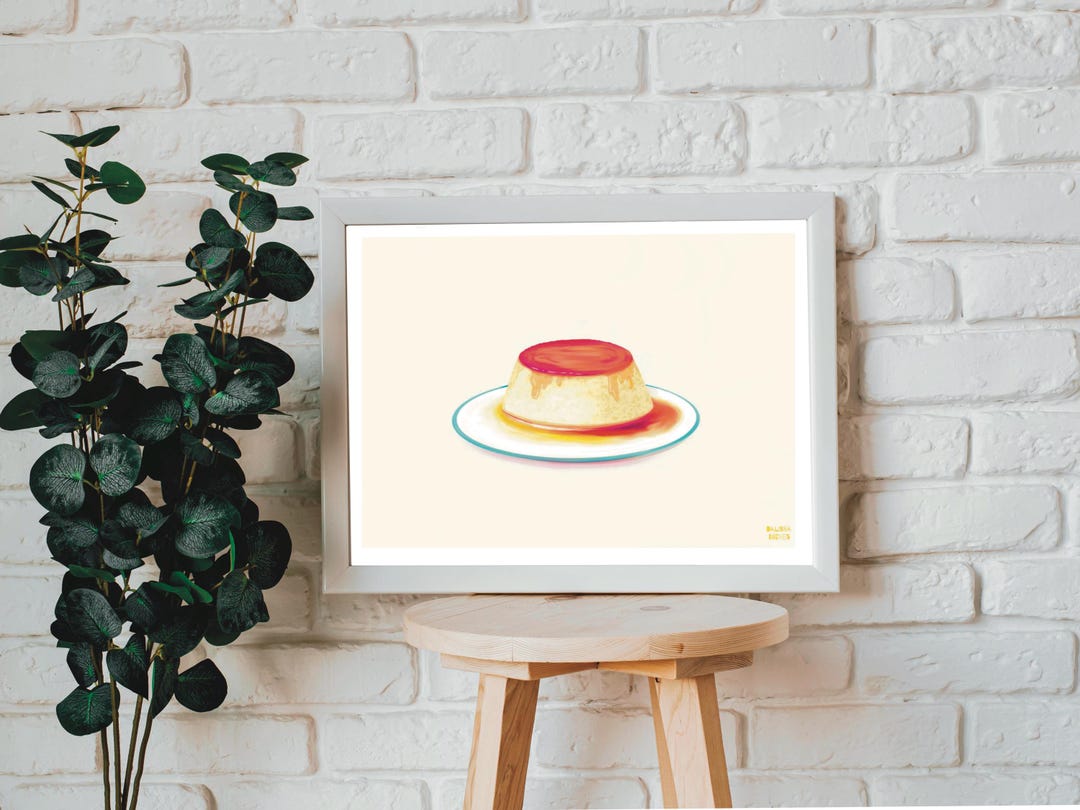 Flan Art Poster/hispanic Dessert/food Art Decor - Etsy
