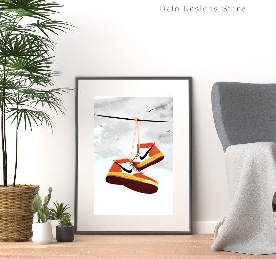 Shoe Art Poster/hanging Sneakers/urban Art/ Nike Inspired Drawing - Etsy