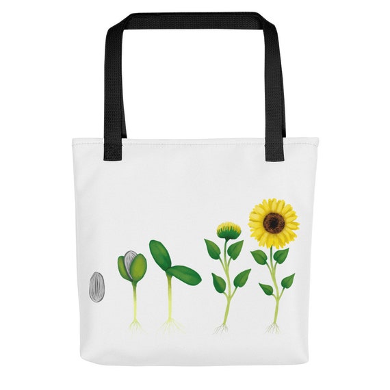 Sunflower Tote Bag/germination/seed/blooming/flower/botanical - Etsy