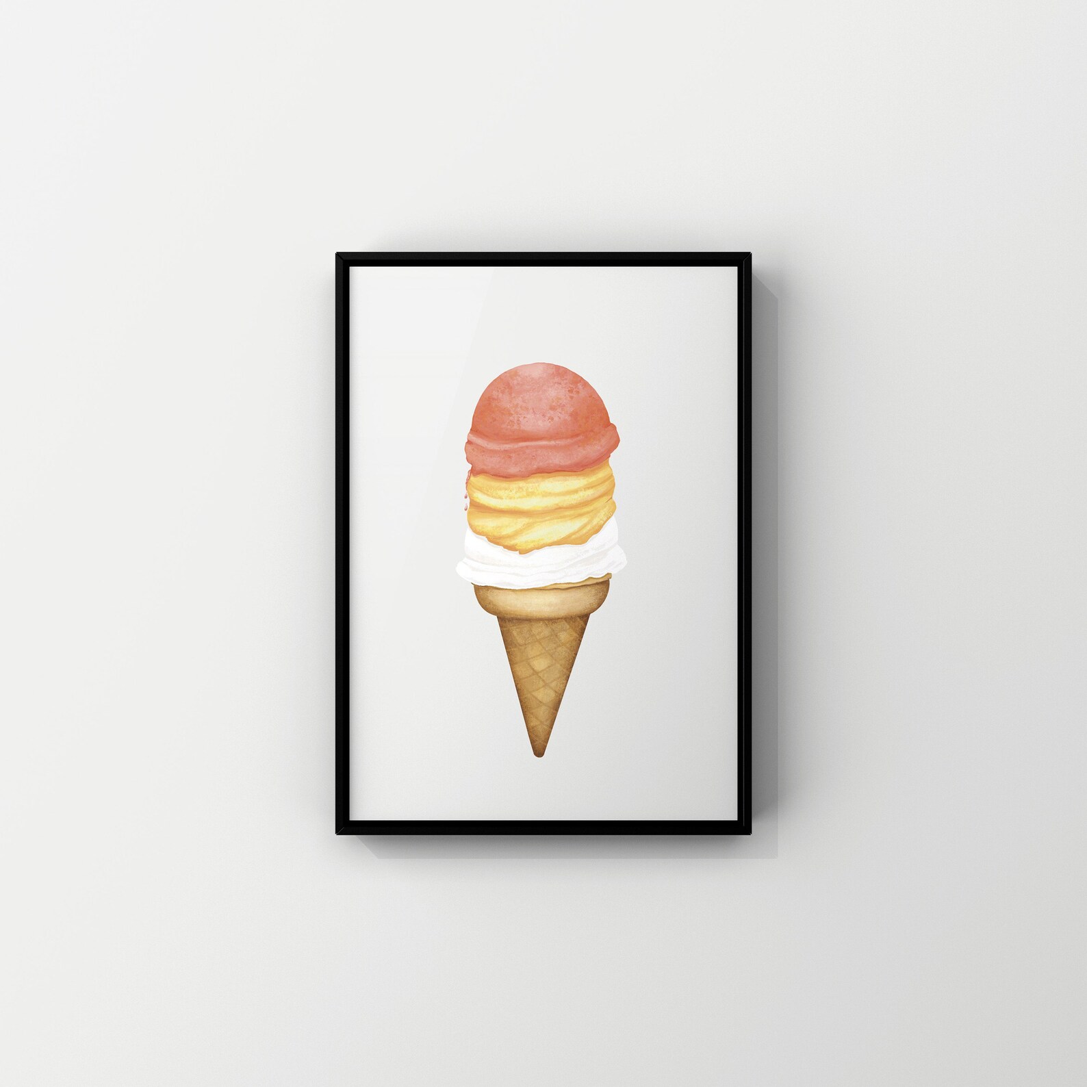 Fruity Ice Cream Cone Poster: Parcha, Piña Y Coco - Etsy