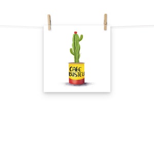 Cafe Bustelo Inspired Drawing & Cactus Poster - Etsy