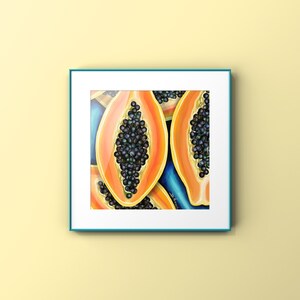 Papayas Poster/fruit Art/tropical /botanical Art | Etsy