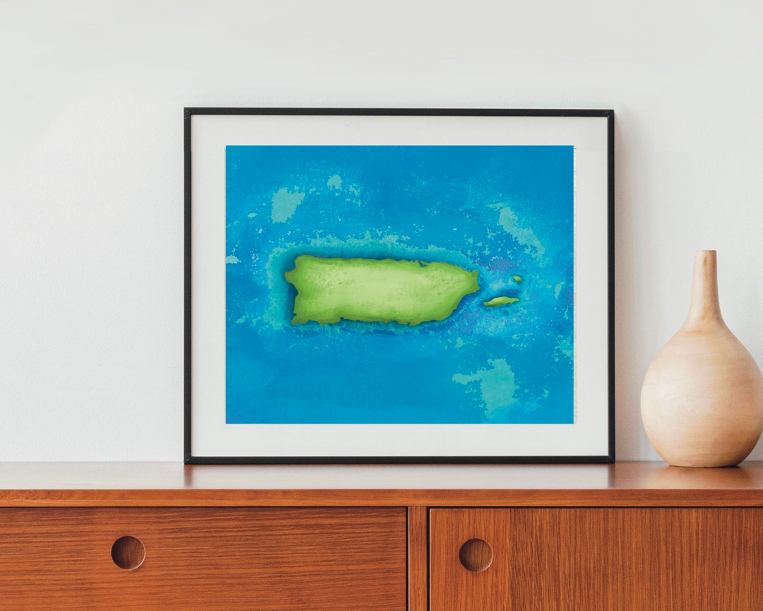 Map of Puerto Rico Poster/island of PR Art - Etsy