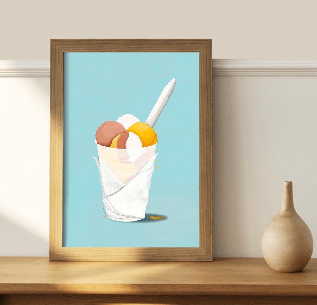 Puerto Rican Ice Cream Poster/coco, Parcha Y Piña - Etsy