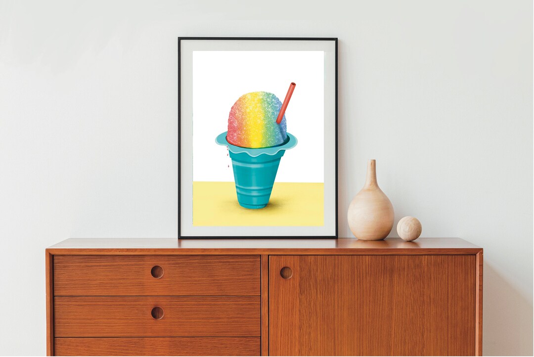 Shave Ice Poster/ Hawaiian Shave Ice Drawing - Etsy
