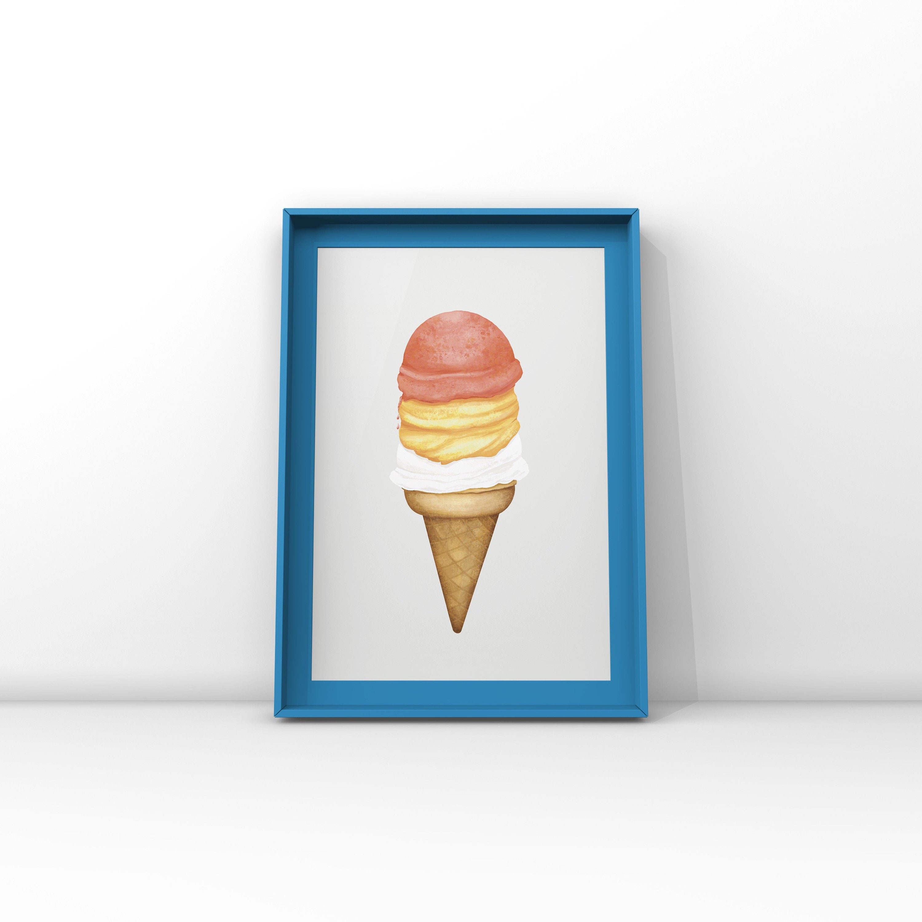 Fruity Ice Cream Cone Poster: Parcha, Piña Y Coco - Etsy