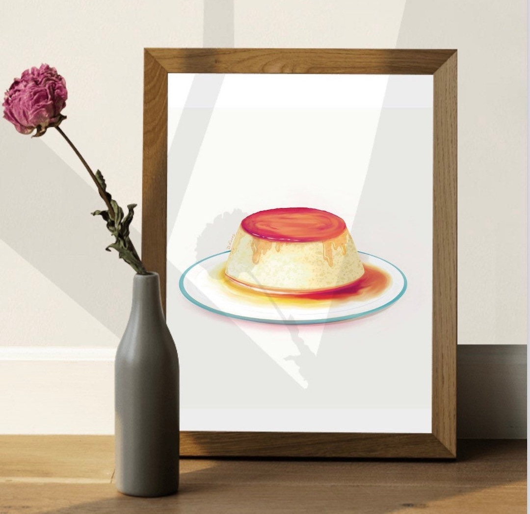 Flan Art Poster/hispanic Dessert/food Art Decor - Etsy