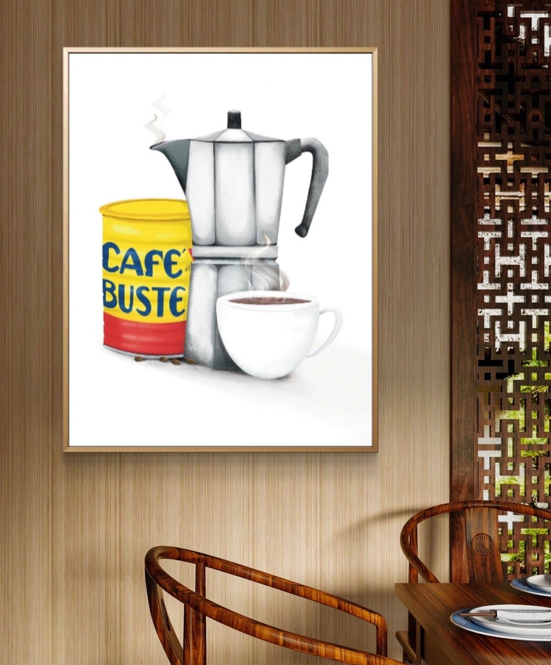 Cafe Bustelo Inspired Coffee Art Print: Minimalist Kitchen Decor - Etsy