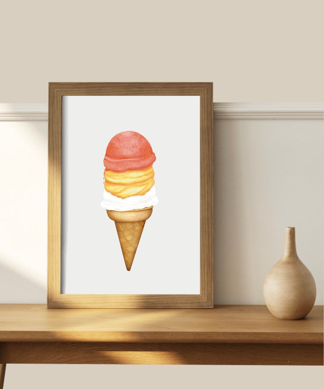 Fruity Ice Cream Cone Poster: Parcha, Piña Y Coco - Etsy