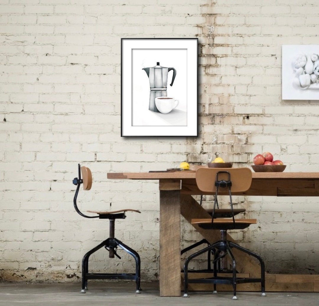 Greca and Coffee Mug Poster/ Coffee Art/ Coffee Lover - Etsy