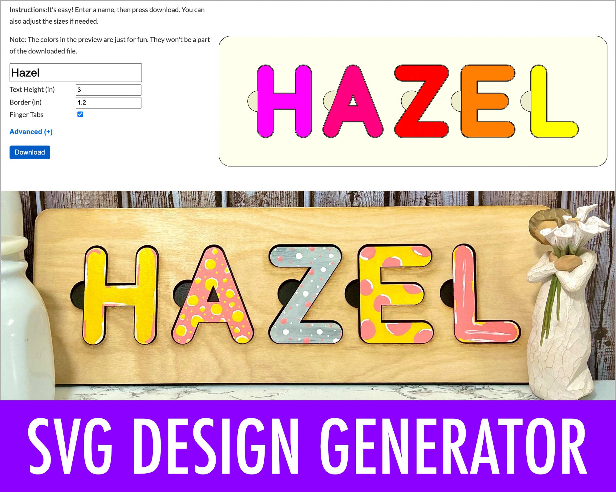 Nombre personalizado Puzzle SVG generador de archivos láser - Etsy México