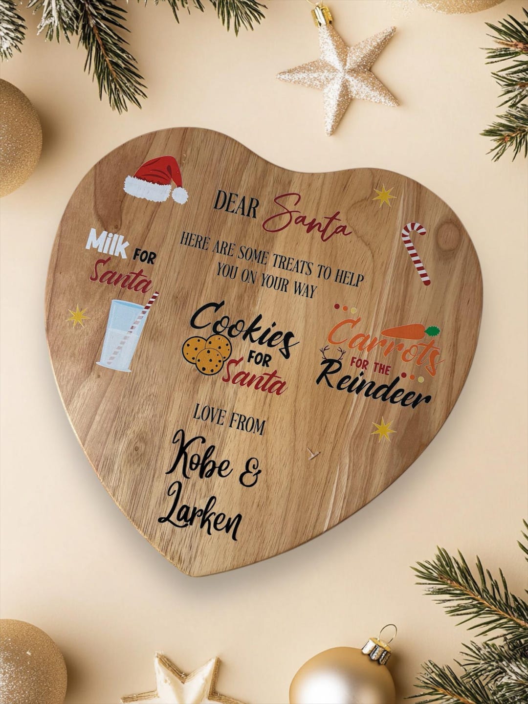 Personalised Santa Treat Board, Snacks for Santa, Christmas Eve Treat ...