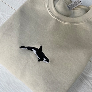 Orca Embroidered Sweater, Killer Whale Clothing, Embroidery, Orca ...