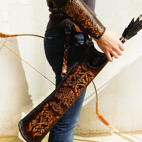 Side Leather Viking Quiver / Archer Equipment Traditional Hip - Etsy