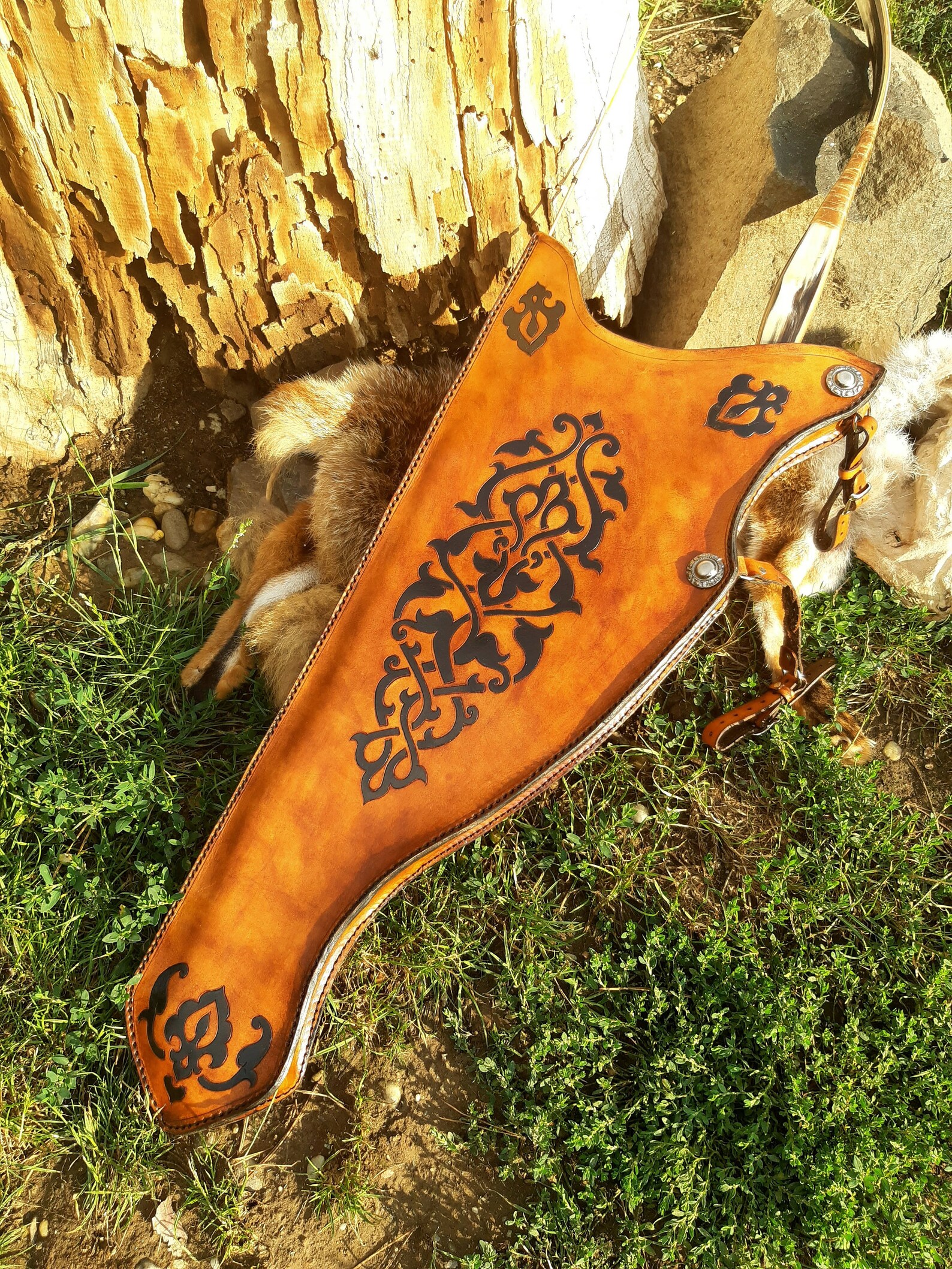 Real Leather Bow Quiver Archery Bow Case Turkish / Ottoman - Etsy