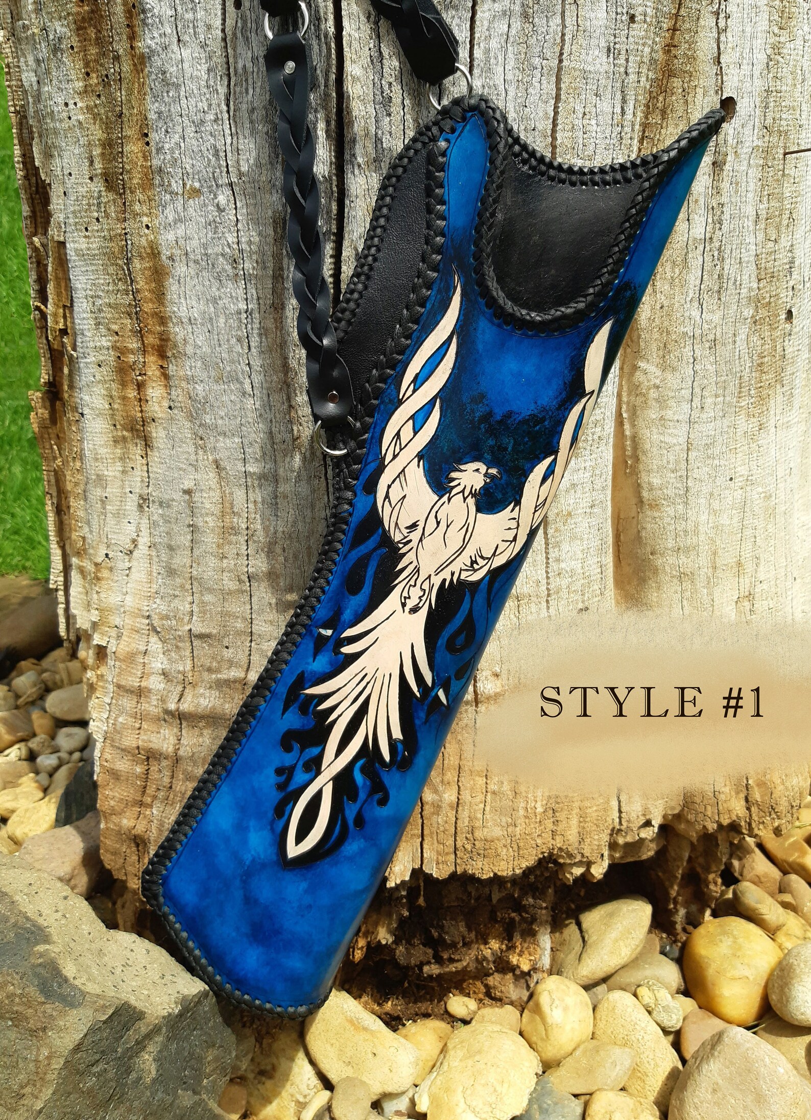 Real Leather Side Quiver With Phoenix Motif / Archer - Etsy