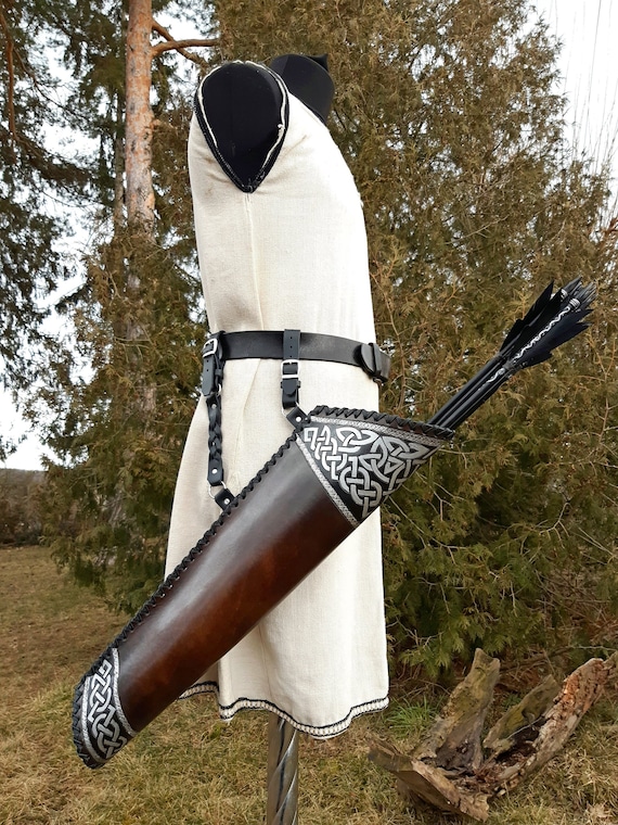 Side Leather Viking Quiver / Archer Equipment Traditional Hip - Etsy