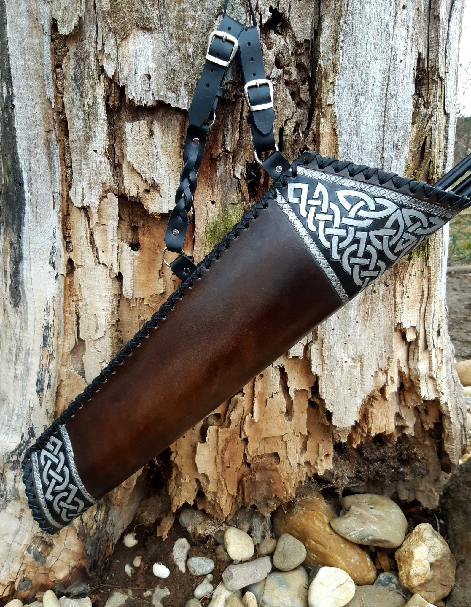 Side Leather Viking Quiver / Archer Equipment Traditional Hip - Etsy