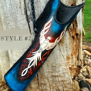 Real Leather Side Quiver With Phoenix Motif / Archer Equipment ...