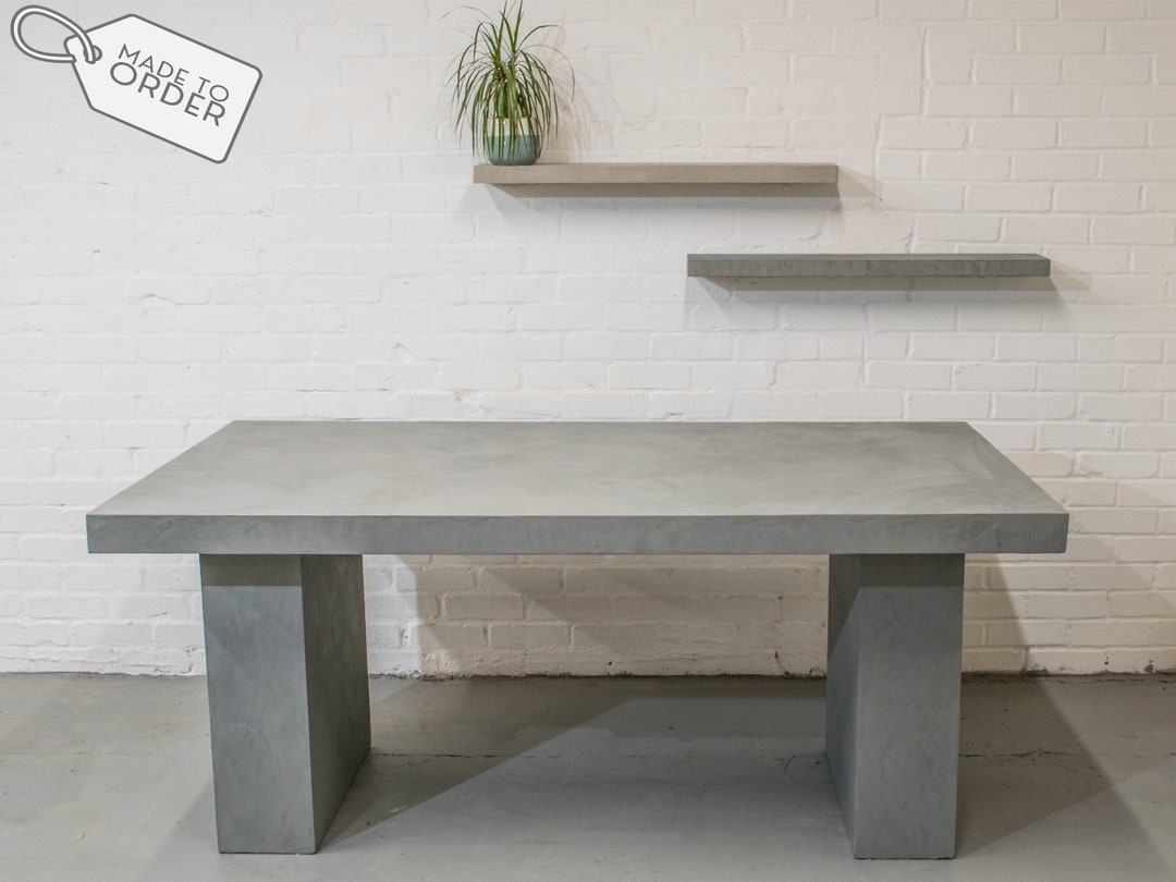 Microcement Dining Table 1800mm, Concrete, Garden Table Chunky Solid ...