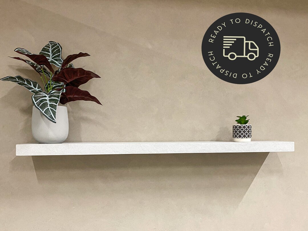 Microcement, Concrete Floating Shelf, 1m, 1000mm, Light Grey Colour ...