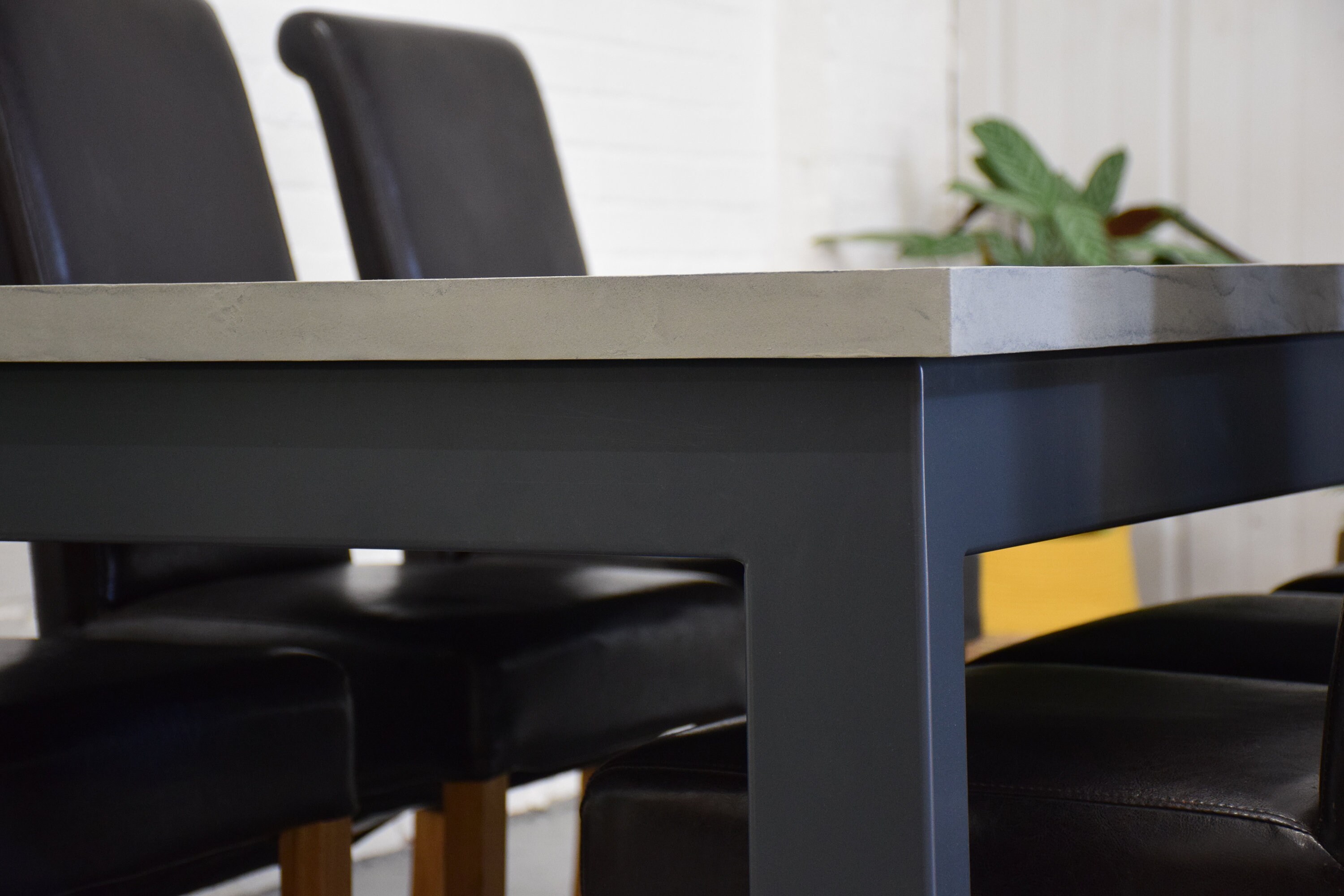 Microcement and Steel Dining Table With Concrete Table Top, Kitchen ...