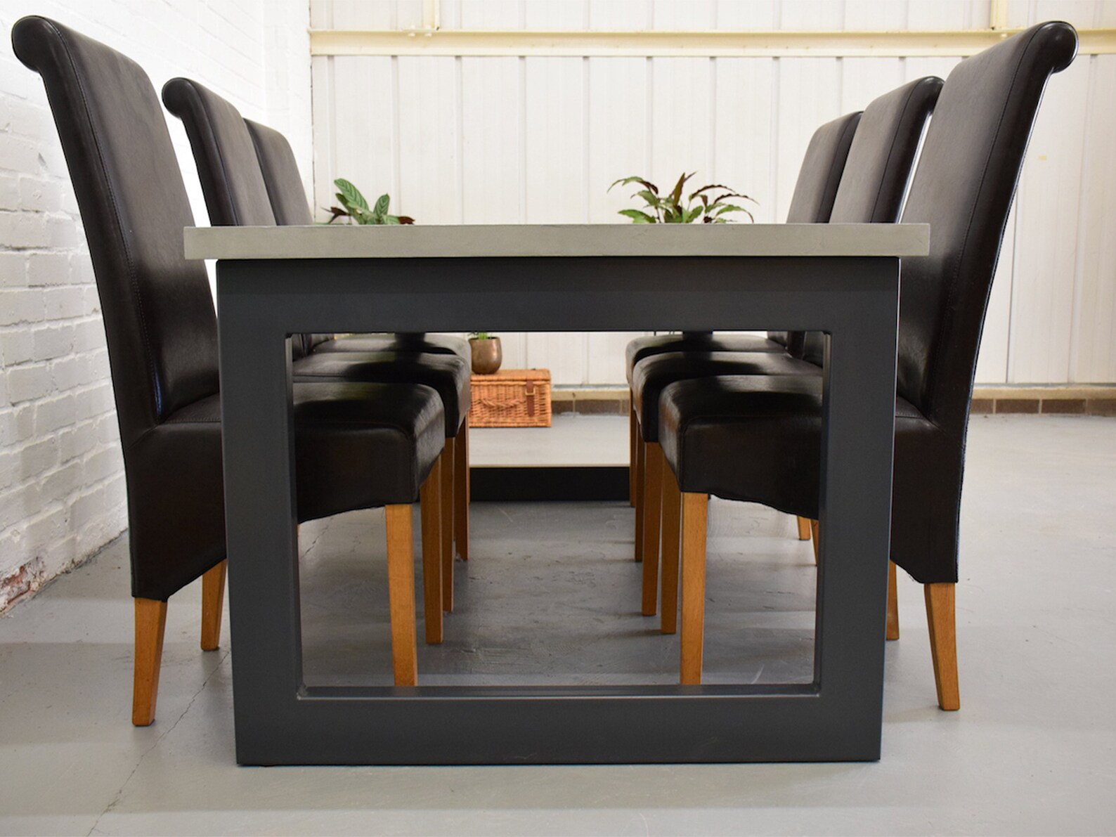 Microcement and Steel Dining Table With Concrete Table Top | Etsy UK