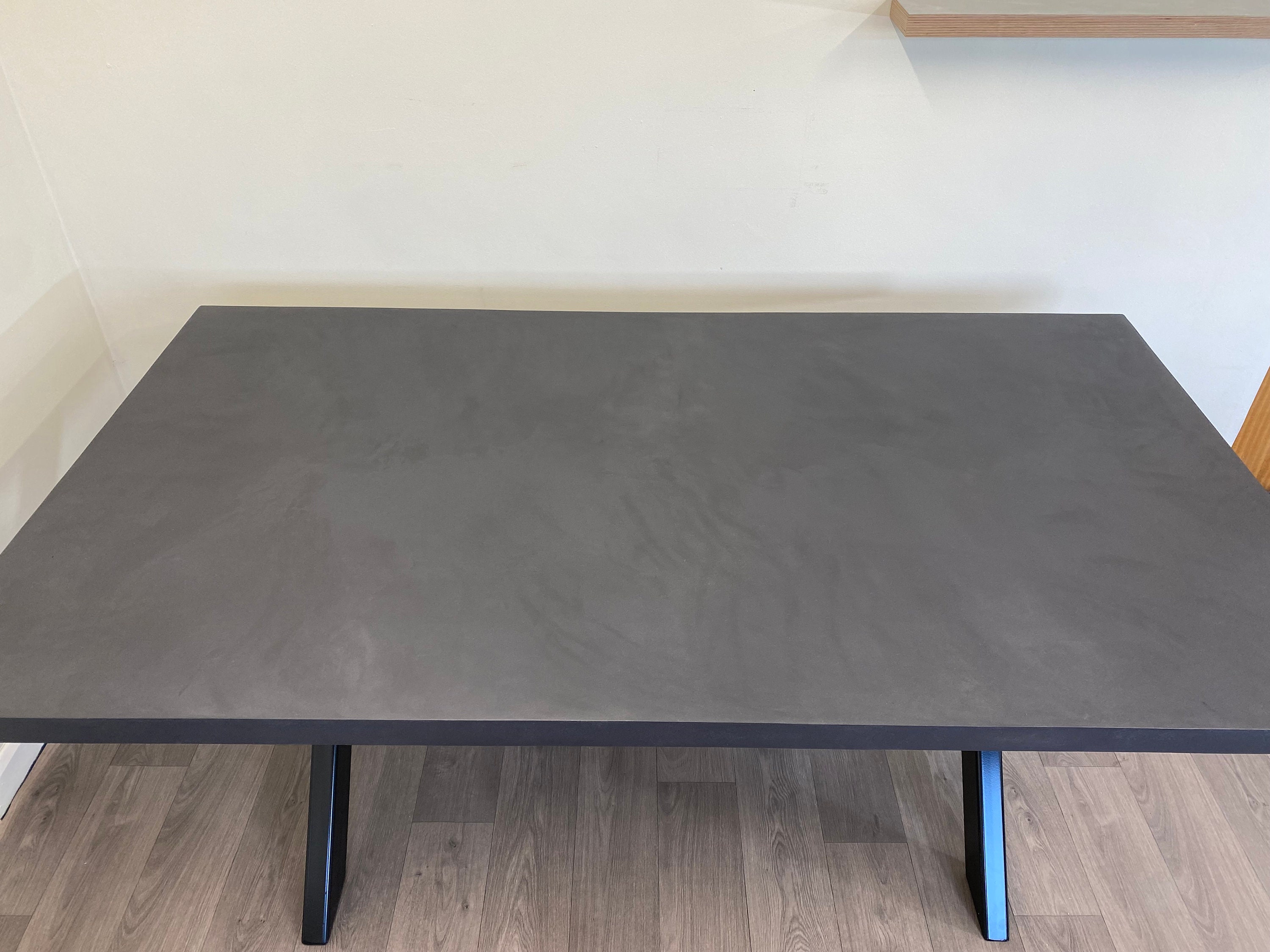 Microcement and Steel X Leg Dining Table 2M Concrete Table | Etsy UK