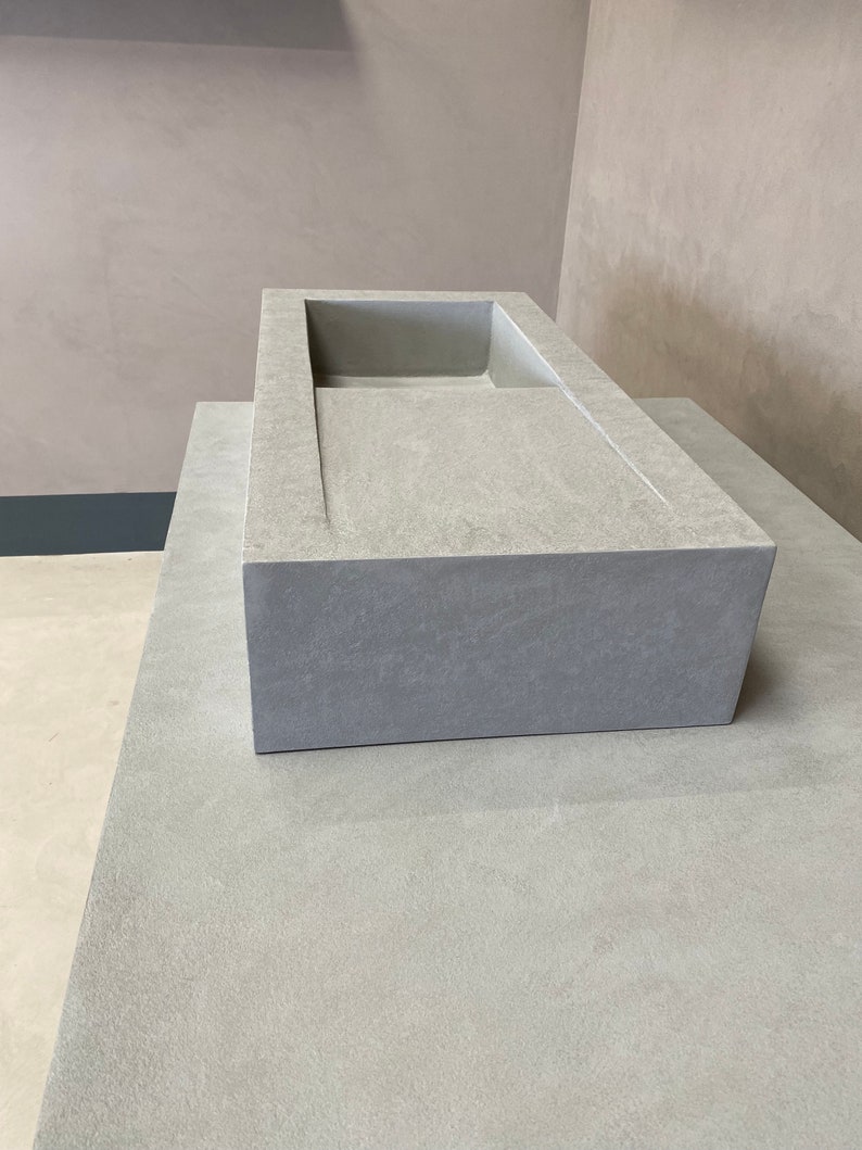 Microcement, Concrete Butler Sink, Bespoke Bathroom Basin With Drainage ...