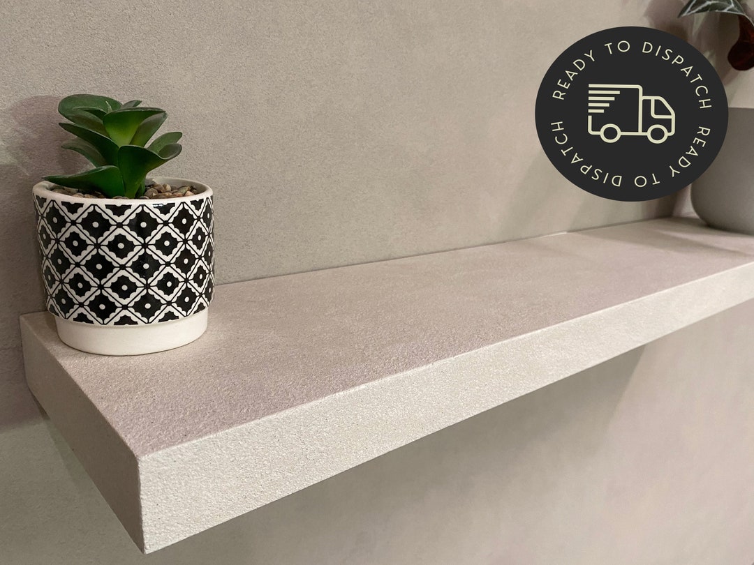 Microcement, Concrete Floating Shelf, 80cm, 800mm, Honey Colour, Chunky ...