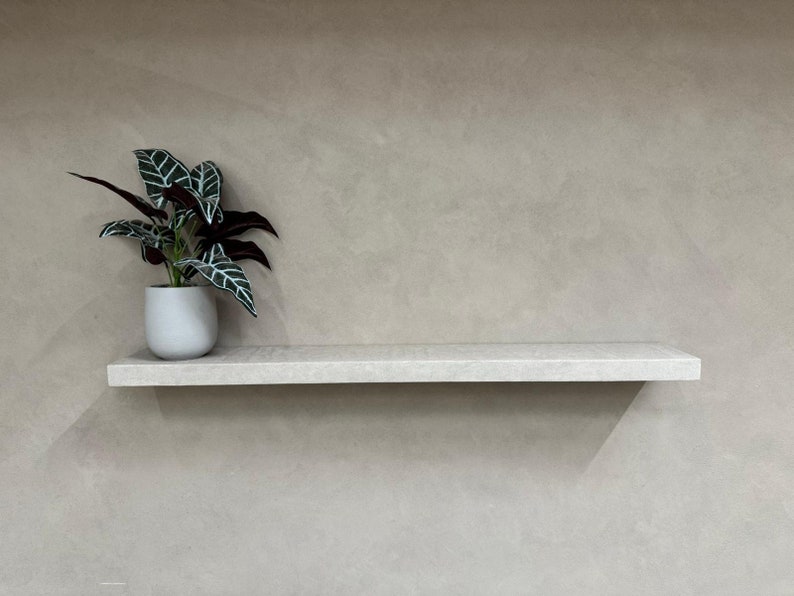 Microcement, Concrete Floating Shelf, 1m, 1000mm Sand Colour, Chunky ...