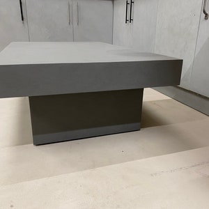 Microcement Coffee Table, Concrete, Stone Table Ideal for Inside or Outside Use, Grey Garden ...
