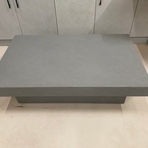 Microcement Coffee Table, Concrete, Stone Table Ideal for Inside or Outside Use, Grey Garden ...