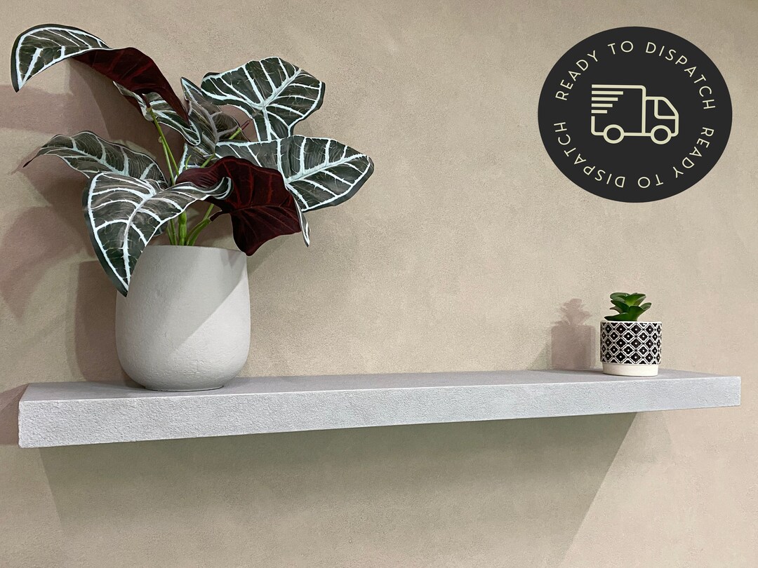 Microcement, Concrete Floating Shelf, 80cm, 800mm, Grey Colour, Chunky ...
