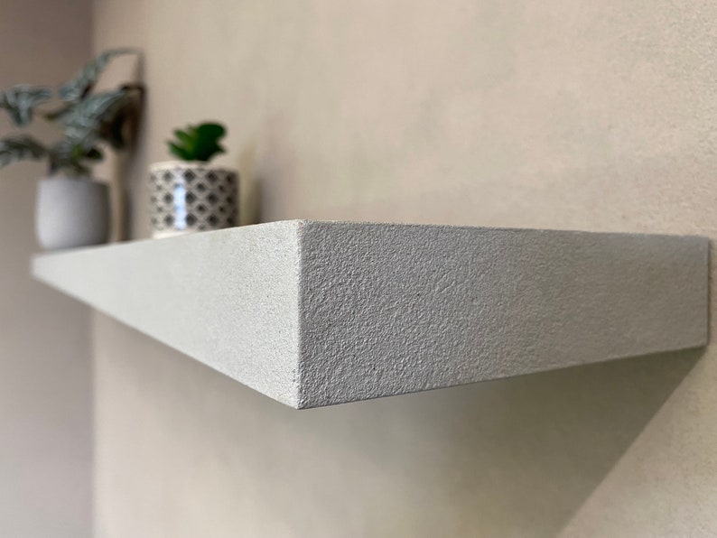 Microcement, Concrete Floating Shelf, 1.2m, 1200mm grey Colour, Chunky ...