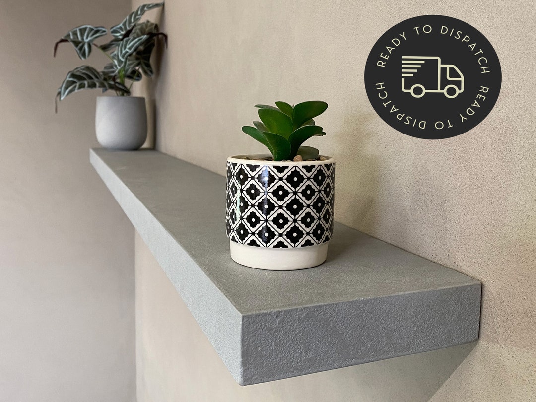 Microcement, Concrete Floating Shelf, 1.2m, 1200mm, Grey Colour, Chunky ...