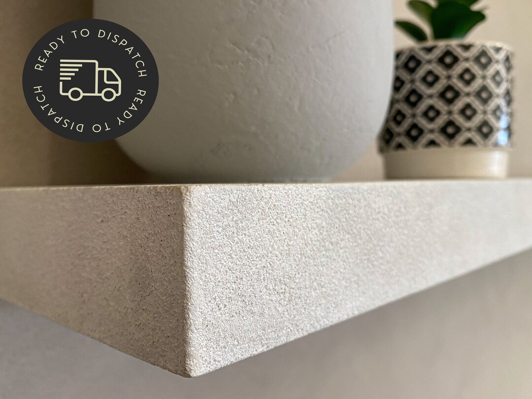 Microcement, Concrete Floating Shelf, 1.2m, 1200mm, White Colour ...