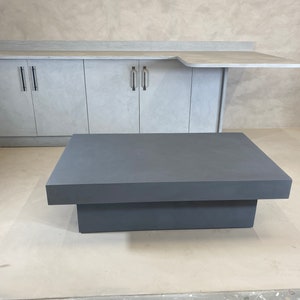 Microcement Coffee Table, Concrete, Stone Table Ideal for Inside or Outside Use, Grey Garden ...