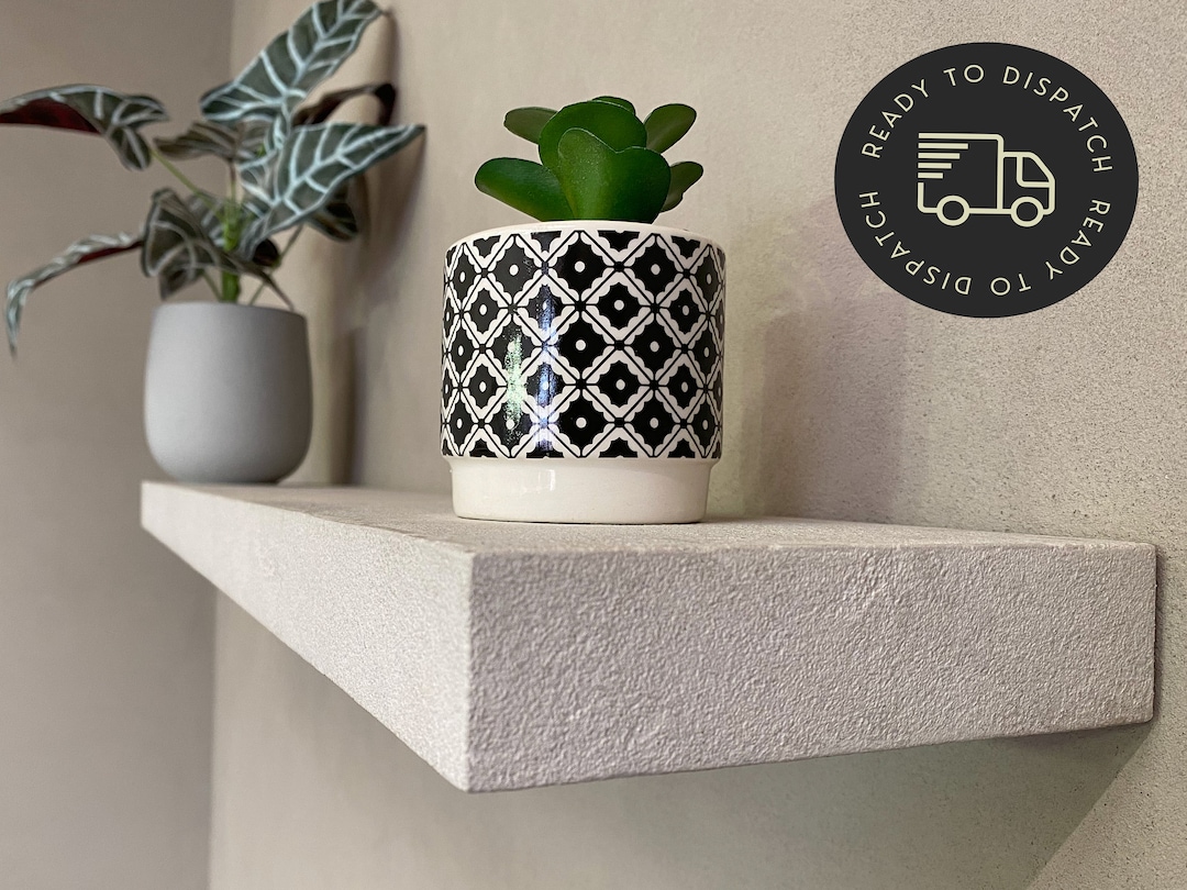 Microcement, Concrete Floating Shelf, 80cm, 800mm - Cream Colour ...