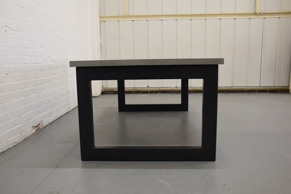 Microcement and Steel Dining Table With Concrete Table Top - Etsy UK