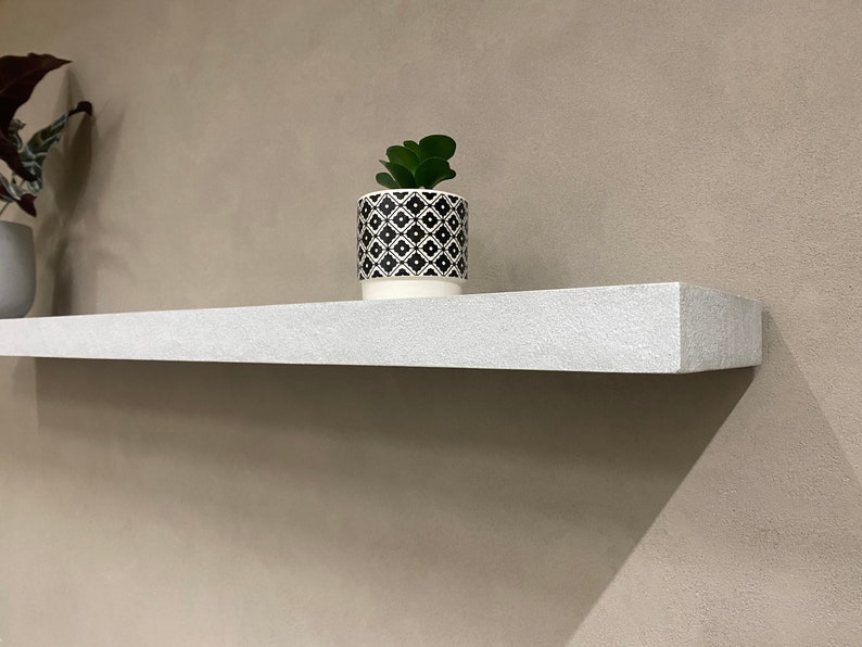 Microcement, Concrete Floating Shelf, 1m, 1000mm, Light Grey Colour ...
