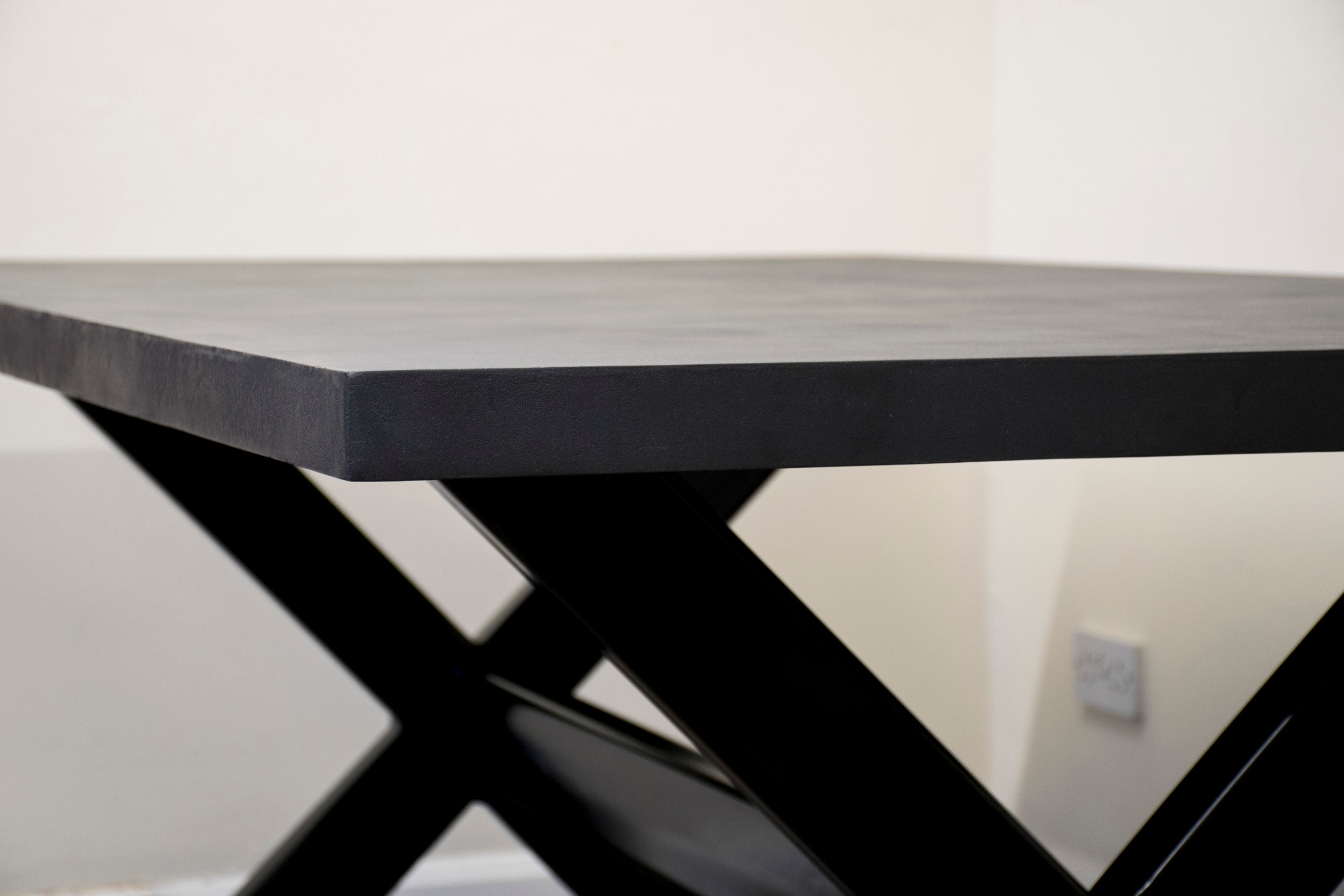Microcement and Steel X Leg Dining Table 2M Concrete Table | Etsy UK