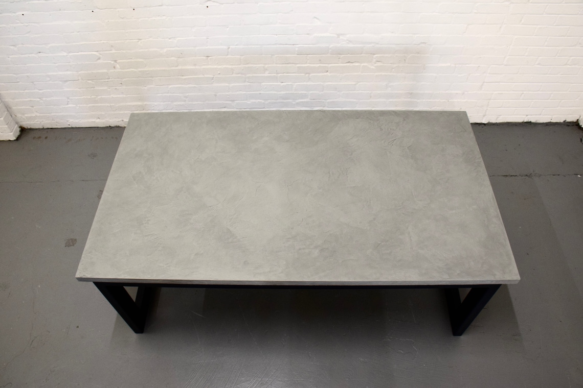 Microcement and Steel Dining Table With Concrete Table Top - Etsy UK