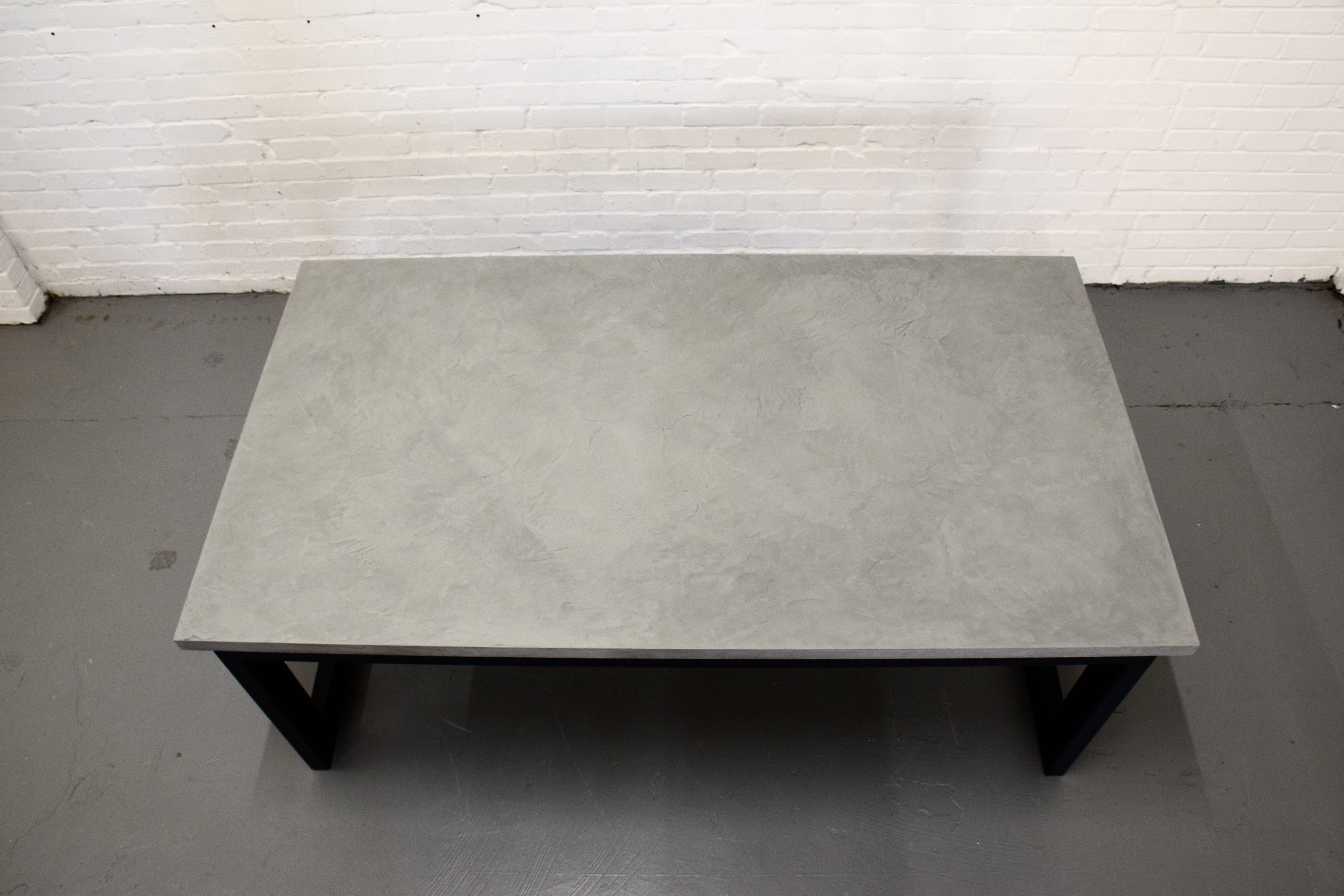 Microcement and Steel Dining Table With Concrete Table Top, Kitchen ...